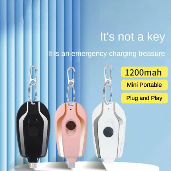 1500 MAH Mini Portable Keychain Phone Charger Emergency Power Banks ...